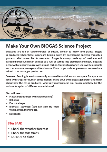 Summer Holiday Project #3- Make your own BIOGAS – Shetland Community ...